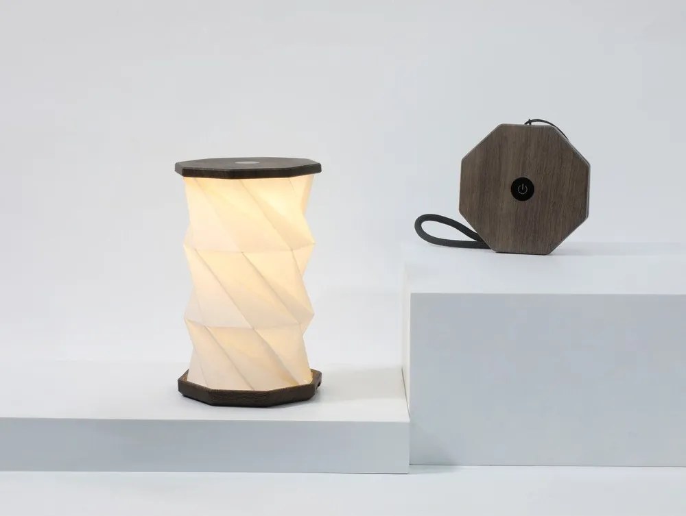 Bílá/šedá přenosná světelná dekorace na USB ø 8 cm Twist – Gingko