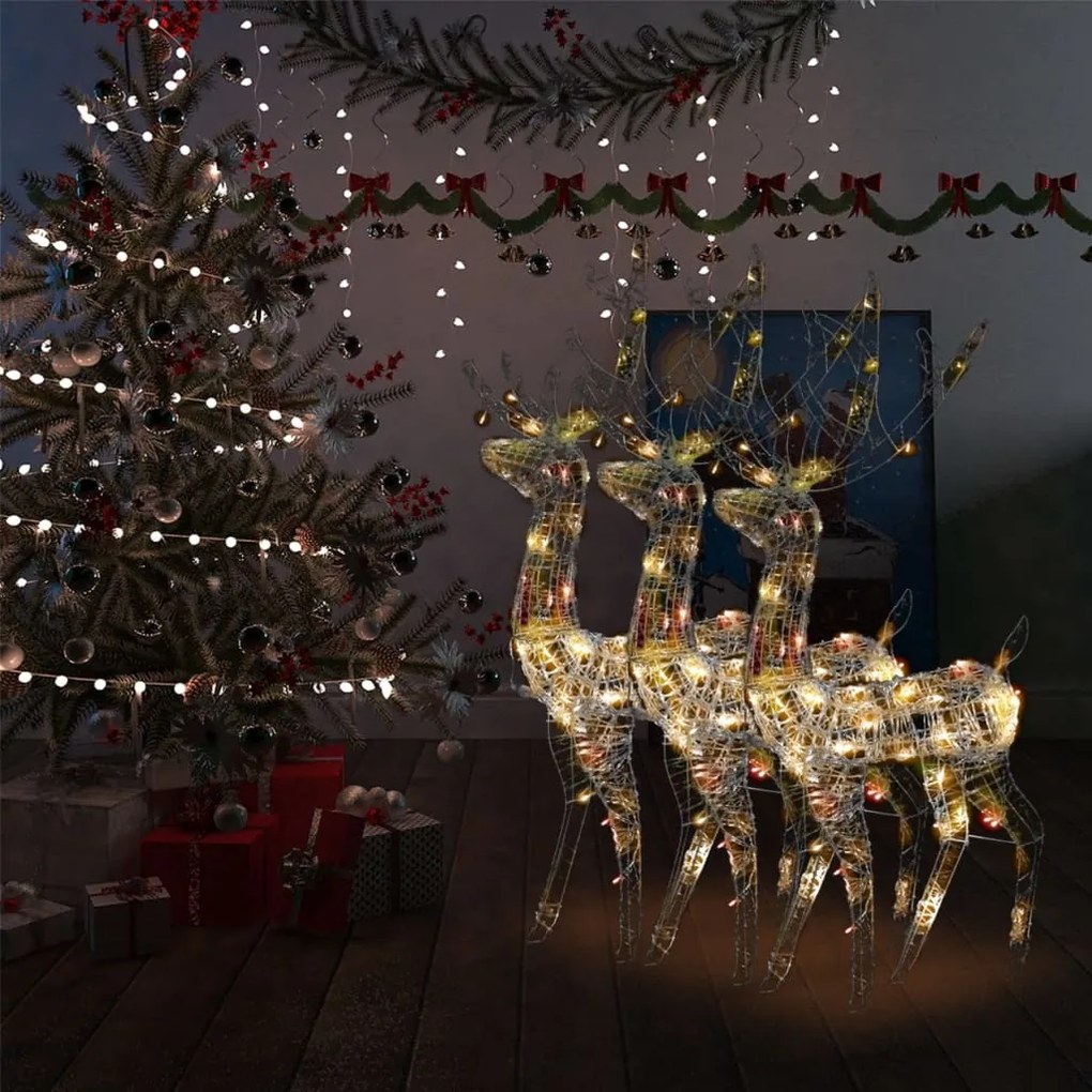 Vánoční dekorace akryloví sobi 3 ks 120 cm vícebarevní,  3154352