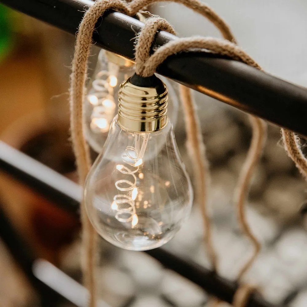 BULB LIGHTS Světelný řetěz s USB žárovky 10 světel - přírodní