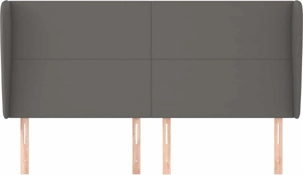 Čelo postele typu ušák tmavě šedá 183x23x118/128 cm umělá kůže 3117782