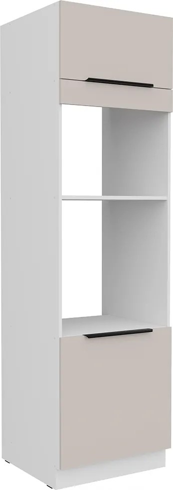 COMO | vysoká skříňka 60 DPM-210 2F na vestavnou troubu a mikrovlnku | 60 cm | bílá/kašmír