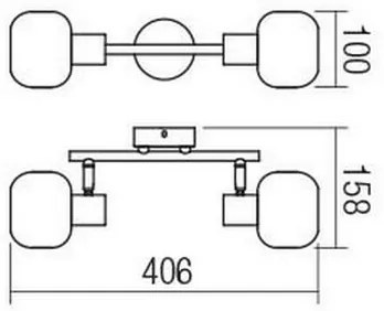 Redo 04-484 - Bodové svítidlo AMBER 2xE14/28W/230V