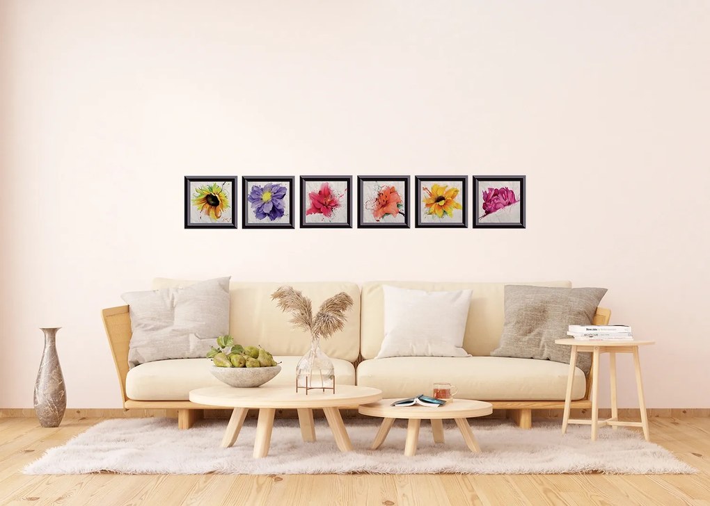 Samolepka na zeď Kolekce Obrazů s Květinami | 65 x 85 cm | DF1059