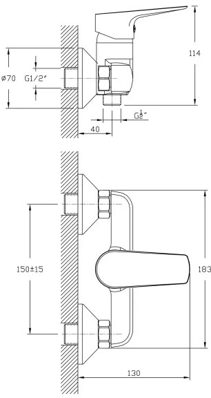 Aqualine - Sprchová baterie LOTTA lesklý chrom