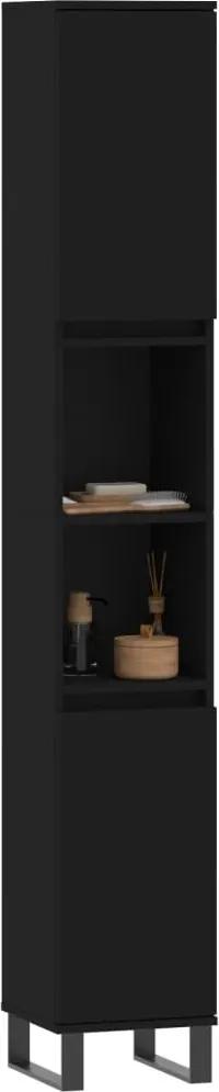 vidaXL Koupelnová skříňka 30 x 30 x 190 cm kompozitní dřevo [831541] Barva: Černá