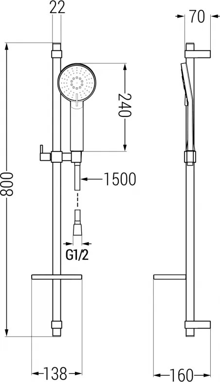 Mexen sprchový set DQ40, růžovo-zlatá, 785404581-60