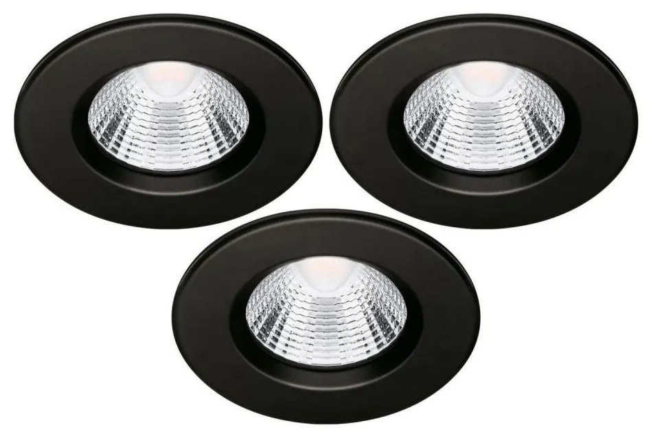 Philips SADA 3x LED Koupelnové podhledové svítidlo LED/5,5W/230V 2700K IP65 černá P6772