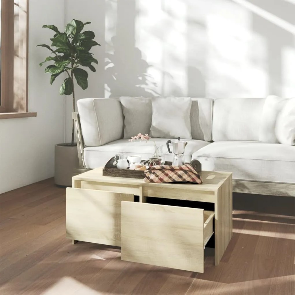 Konferenční stolek dub sonoma 90 x 50 x 41,5 cm dřevotříska - Default Title
