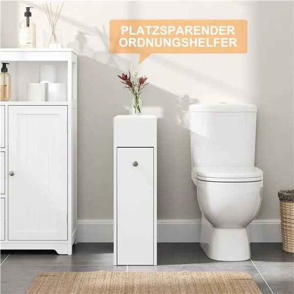 Koupelnová skříňka Yaheetech – bílá, 50 cm (délka) × 17 cm (šířka) × 58 cm (výška) (256720526746)