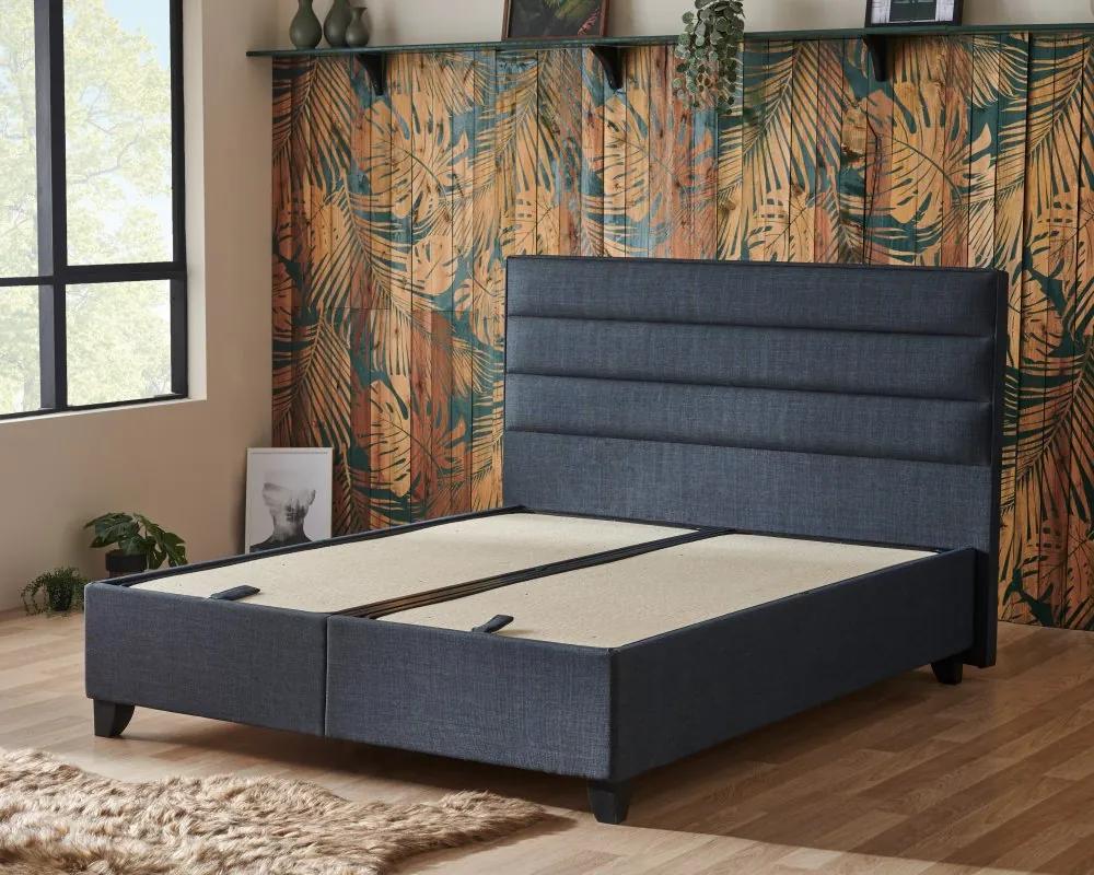 Čalouněná postel HYPERSOFT s matrací - modrá 180 × 200 cm