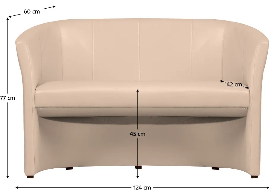 Kondela Klubové dvojkřeslo, ekokůže béžová, CUBA