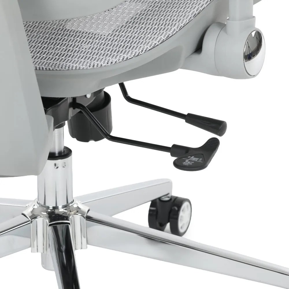 Kancelářská ergonomická židle PORTE — síťovina, šedá