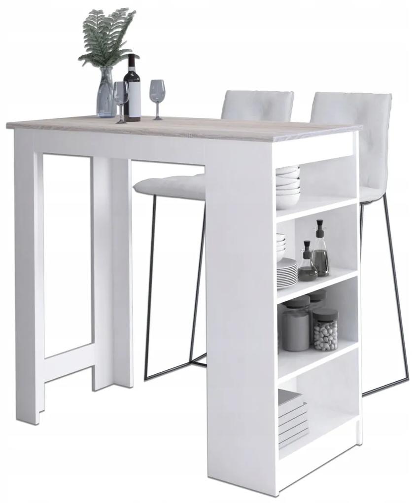 Barový stůl HIKER 115 cm bílý/dub sonoma