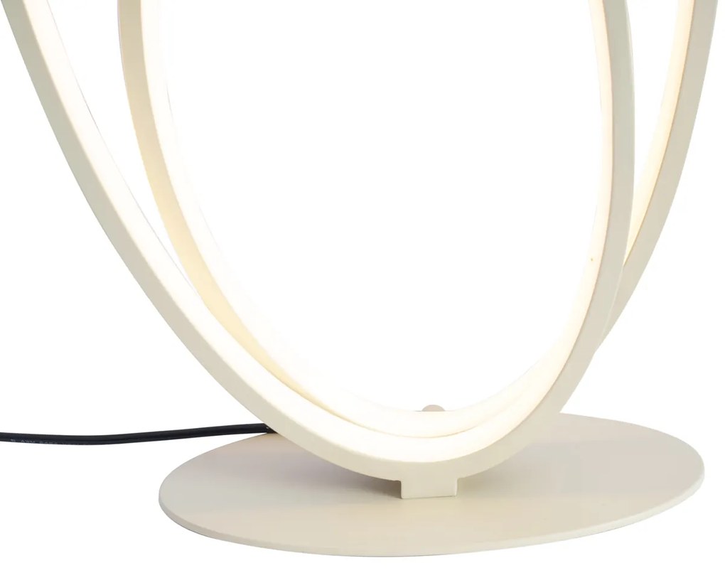 Designová stolní lampa béžová vč. LED 3-stupňové stmívání - Boomerang