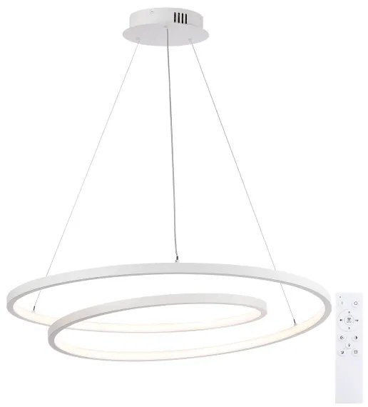 Brilagi-LED Stmívatelný lustr na lanku TWISTER LED/75W/230V pr. 70 cm bílá + DO