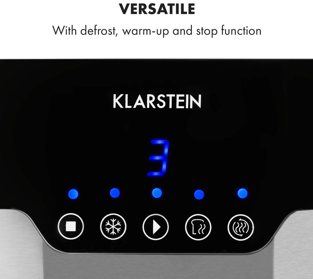 Klarstein Arabica, topinkovač, 920 W, LED displej, dotykové ovládání, nerezová ocel