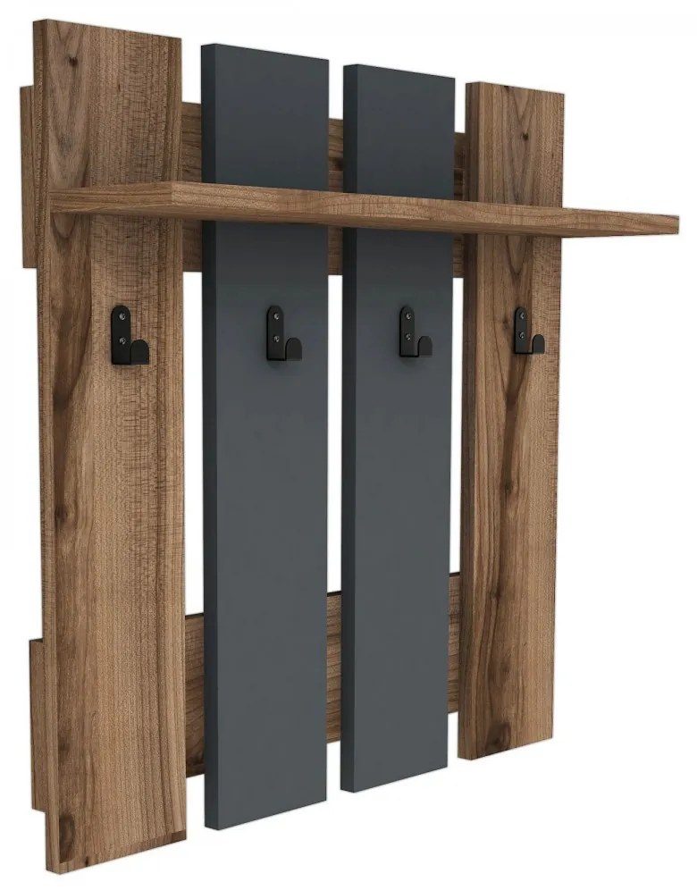Nástěnný věšák Mita 70 cm hnědý/černý