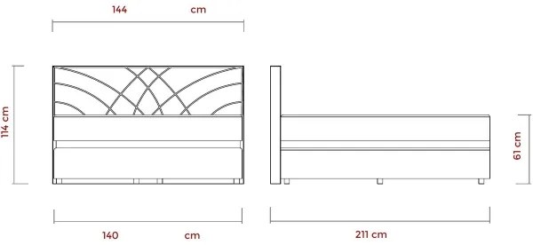 Čalouněná postel s matracemi a úložným prostorem GINA 140x200 cm béžová