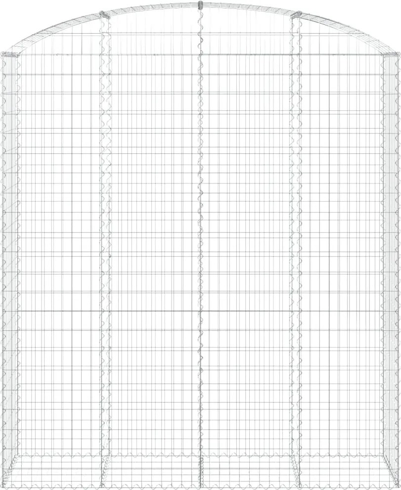 Klenutý gabionový koš 200 x 50 x 220/240 cm pozinkované železo 153481