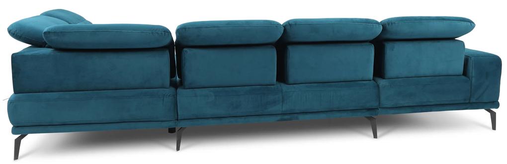 Rohová sedačka ve tvaru U Nicolette (modro-šedá) (P). 1038130
