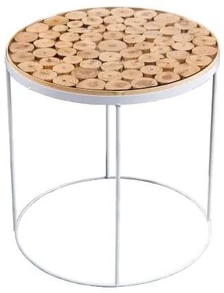 Moebel Living Odkládací stolek Woodeli 50 cm, bílá