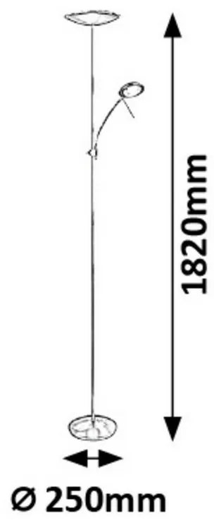 RABALUX 7006 stojací lampa, saténový chrom