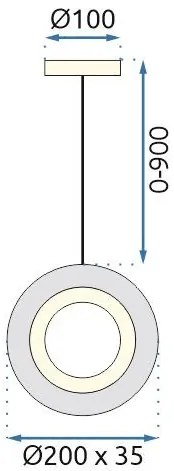 Toolight Toolight, křišťálová závěsná svítilna 20cm, 7W, 4000K, 500lm, G119-1CP, zlatá lesklá, OSW-09710