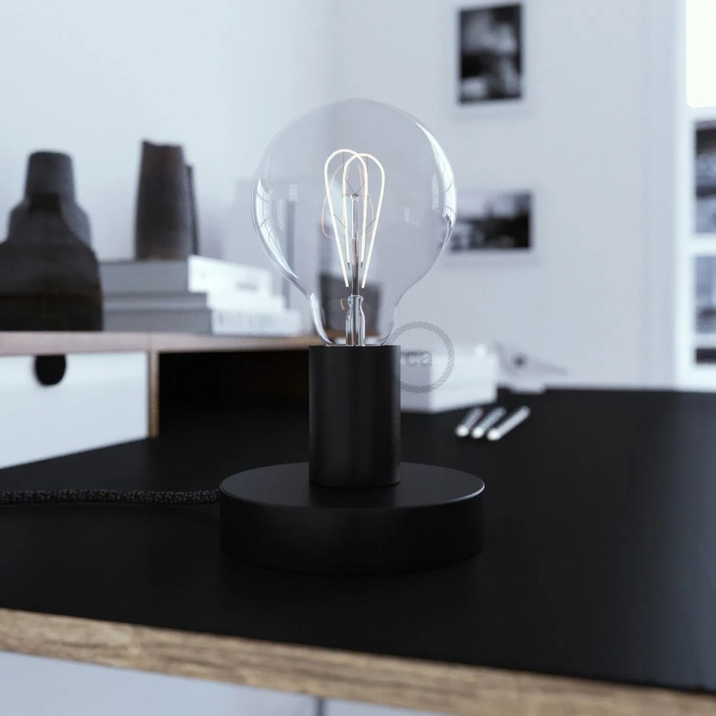 creative cables Kovová stolní lampa Posaluce Barva: Matná černá
