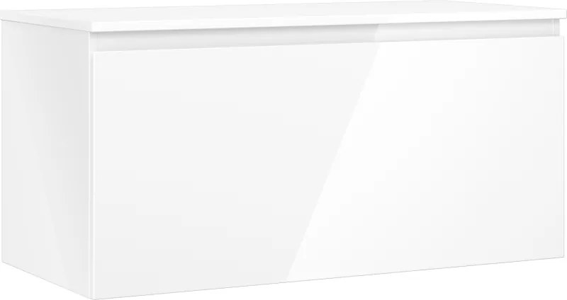Mexen Orio, koupelnová skříňka 100 cm s horní částí, 1 zásuvka, bílá lesklá, 91A10-10047-1-BFC00
