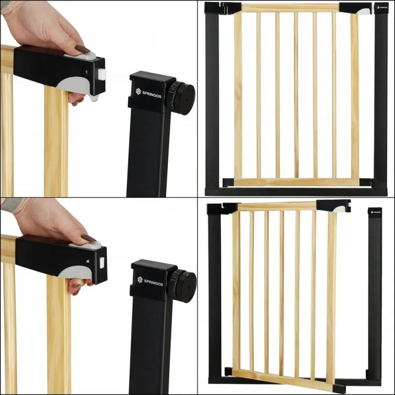 Bezpečnostní zábrana 75-110 cm SPRINGOS BABYLOCK hnědá/černá