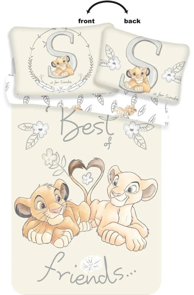 Jerry Fabrics s. r. o. Povlečení Dětské do postýlky 100x135+40x60 - Lion King best friends