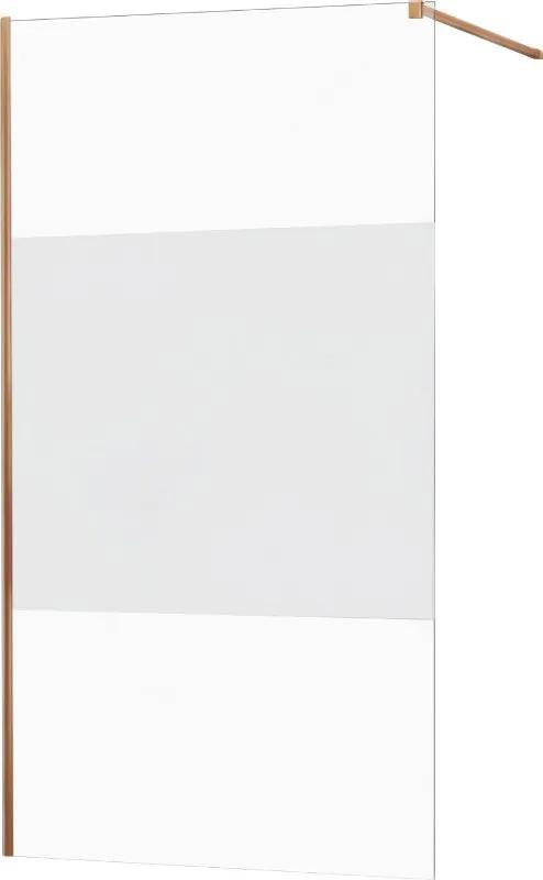 MEXEN - KIOTO Sprchová zástěna WALK-IN 120x200 cm 8 mm, růžové zlato, Transparent/matné sklo 800-120-101-60-35