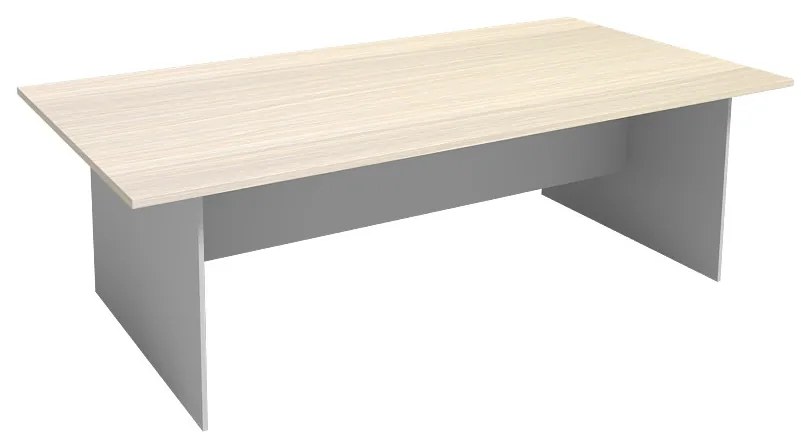 Jednací stůl PRIMO 2400 x 1200 mm, hranatý, šedá / bříza