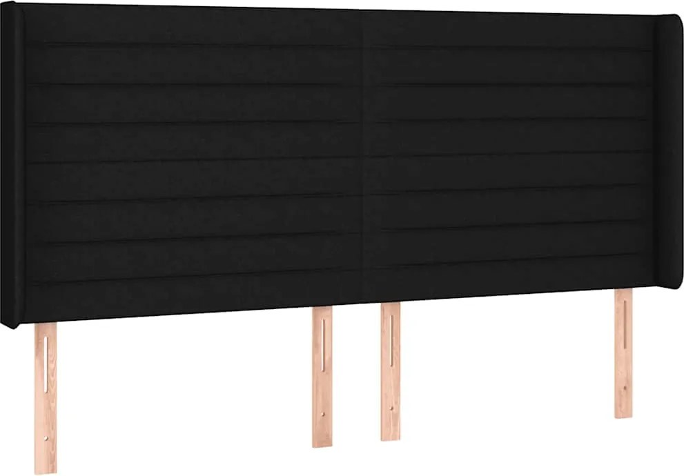 Box spring postel s matrací a LED černá 180x200 cm textil 3138975