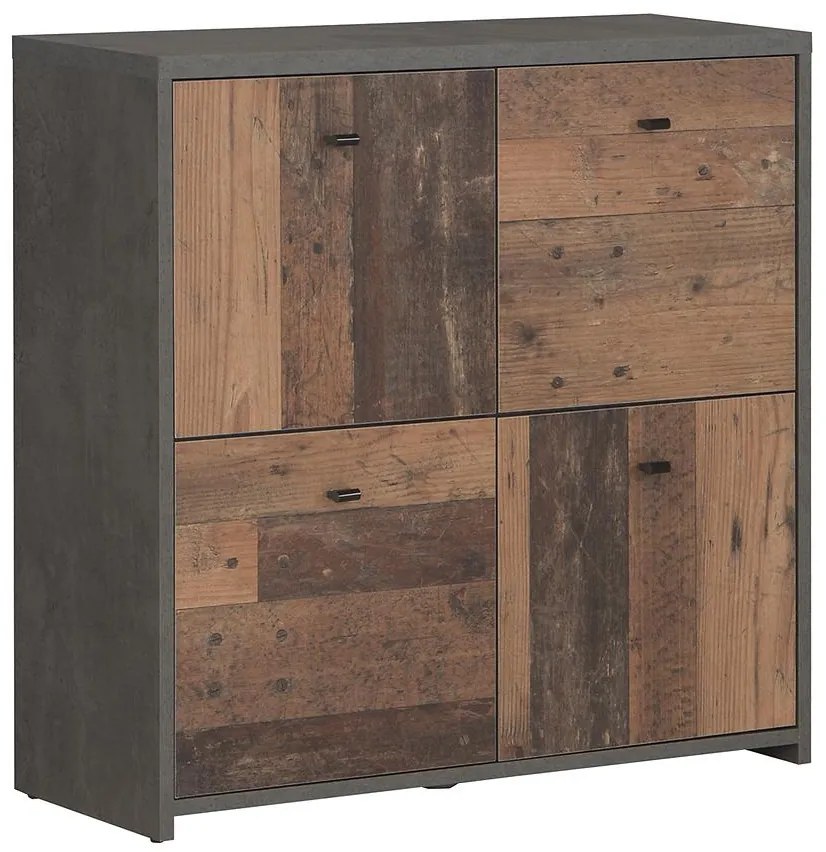 Komoda BEST CHEST old wood vin/beton