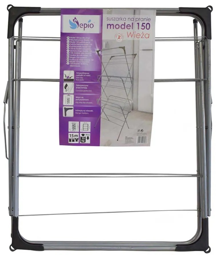 Erga Model 150, 3-patrový sušák prádla 59,5x52,2x130,5 cm, bílá, ERG-SEP-10STWIE000A02