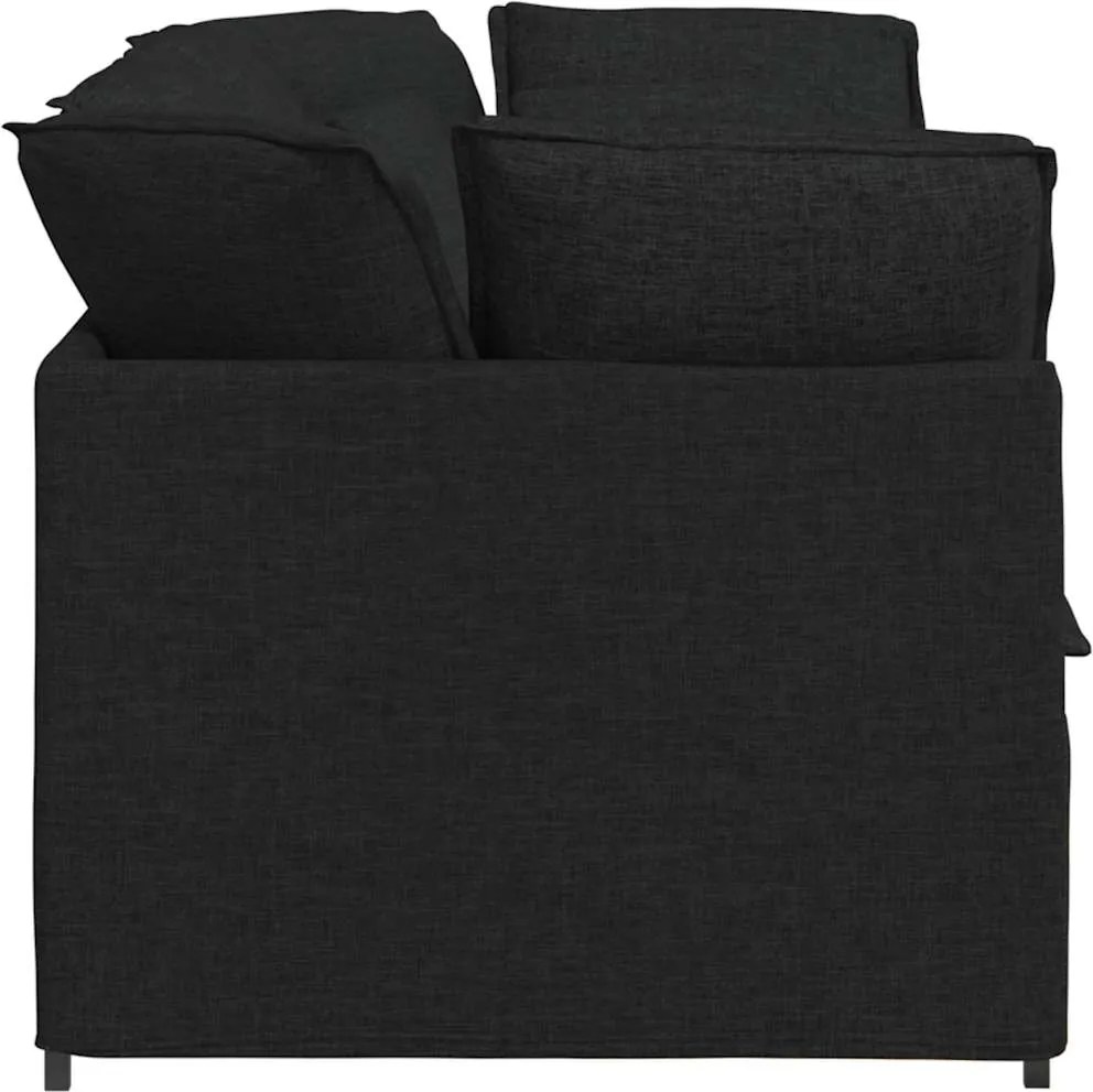 Modulární pohovka s polštáři textil černá 3321239