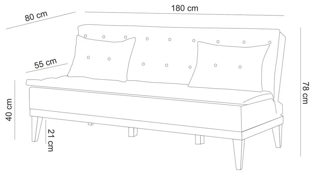 3-místná pohovka Fuoco 180 cm šedá