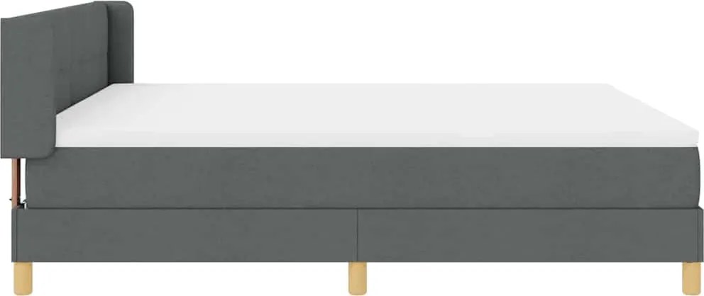 Postel s boxspringem s čelo Tmavě šedá 200 x 180 cm textil 3341308