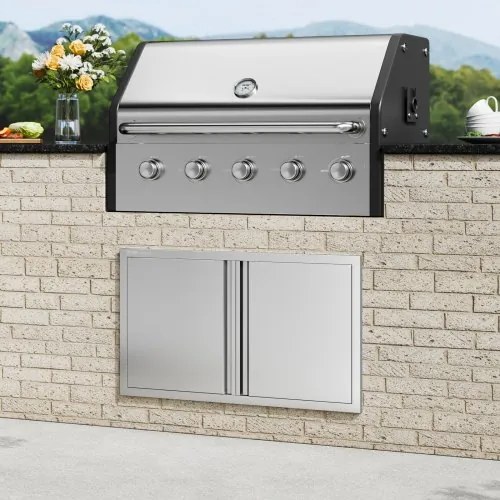 BBQ přístupová dvířka, 914 × 534 mm dvojitá venkovní kuchyňská dvířka – BH-011