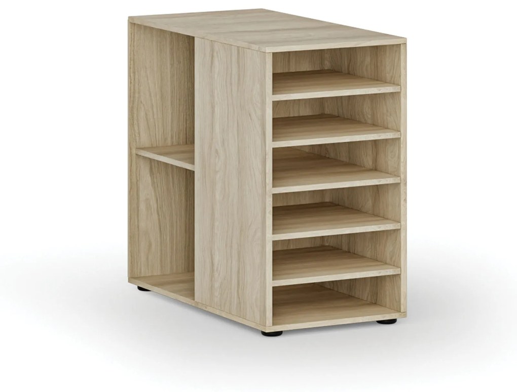 Přístavná policová skříňka k pracovnímu stolu PRIMO WOOD, levá, dub přírodní