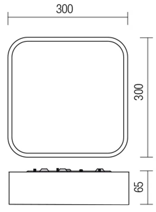 Redo 01-2499 koupelnové stropní LED svítidlo Screen IP černé, 30W, 3000K, 30cm