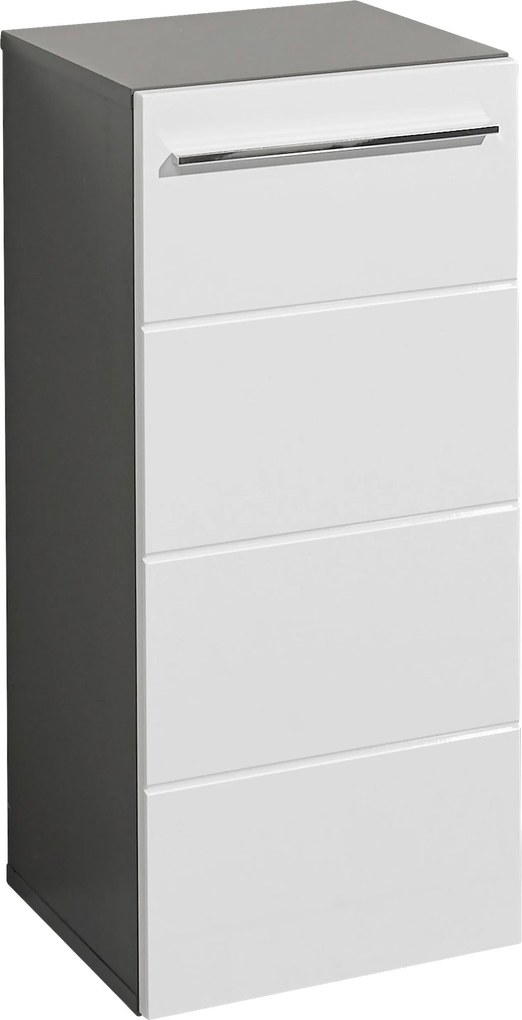 XXXLutz SPODNÍ SKŘÍŇKA, vysoce lesklá bílá, antracitová, 34/72/31 cm Xora - Koupelnové série - 001279018905