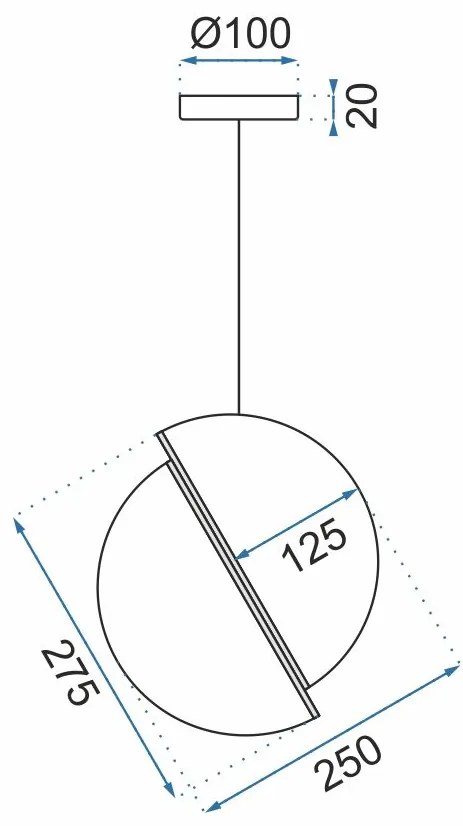 Toolight, závěsná stropní lampa akrylová koule 1xE27 APP481-1CP, bílá-zlatá, OSW-00598
