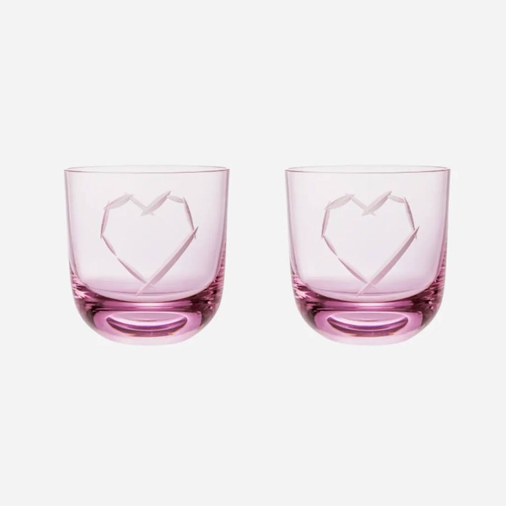 Sada sklenic Love Pink 2 ks