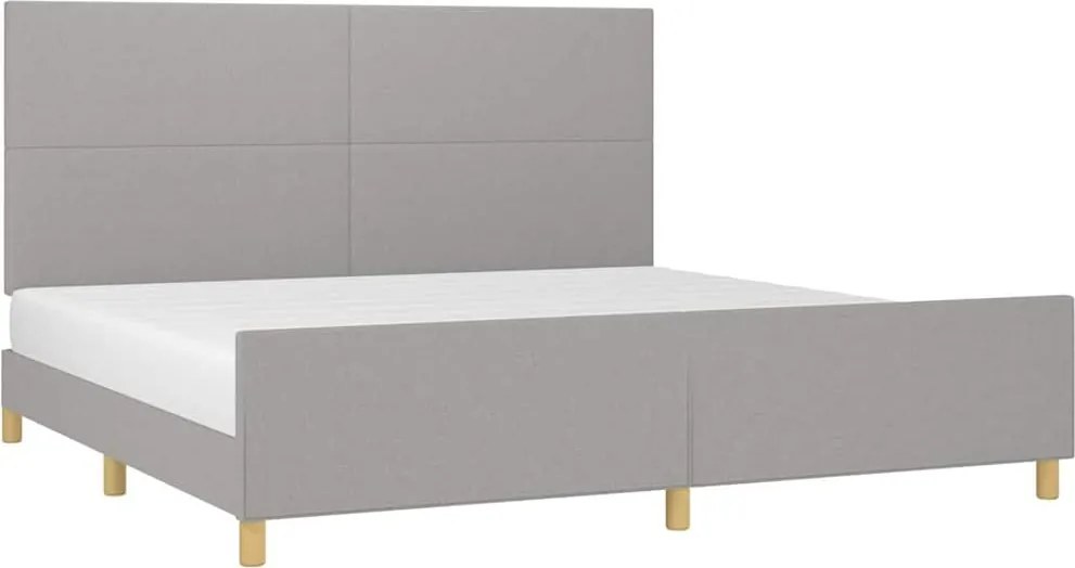 Rám postele bez matrace světle šedý 200 x 200 cm textil 3124919
