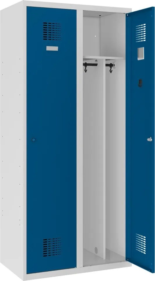 MALOW Šatní skříň kovová Sum 420 W šířka 800 mm [světle šedá, světle šedá, cylindrický zámek]