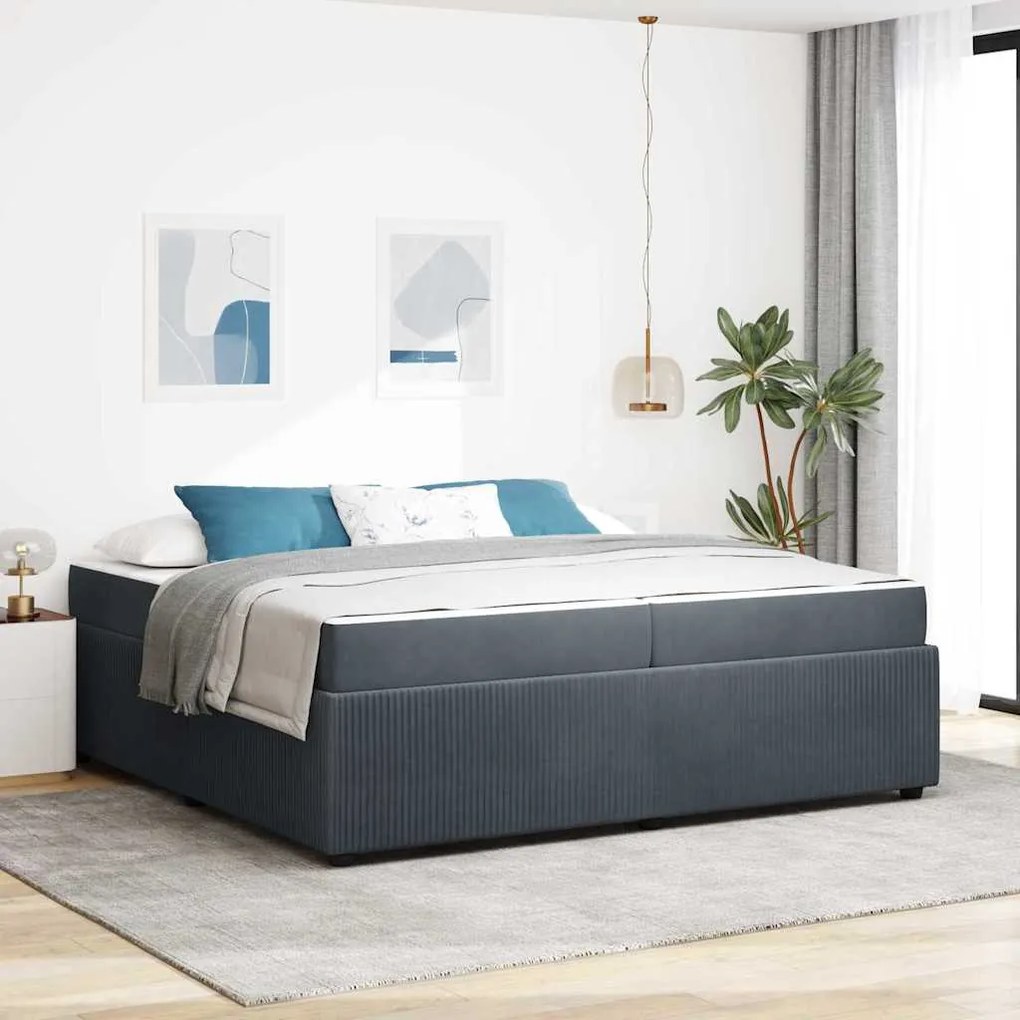 Rám postele Tmavě šedá 200 x 200 cm textil 3398439