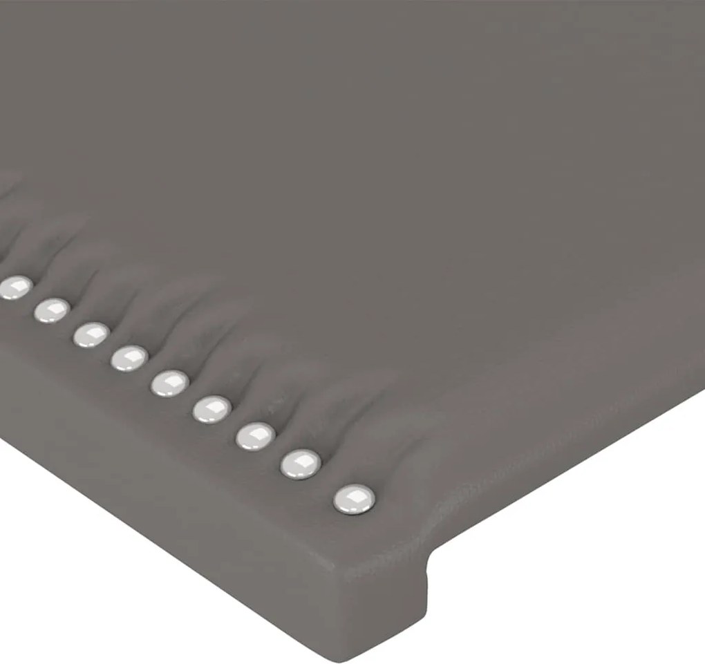 Čelo postele s LED šedé 100x5x118/128 cm umělá kůže 3122372