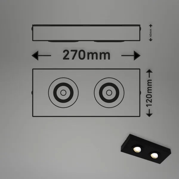 Briloner 3996025 - LED Bodové svítidlo CTS 2xLED/4W/230V 2700/4000K černá